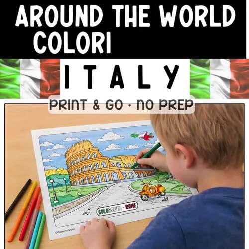 Around the World Italy Coloring Pages | Famous Landmarks | No Prep ...