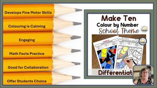 Addition-to-10 Differentiated Color-by-Sum Worksheet | Back-to-School ...