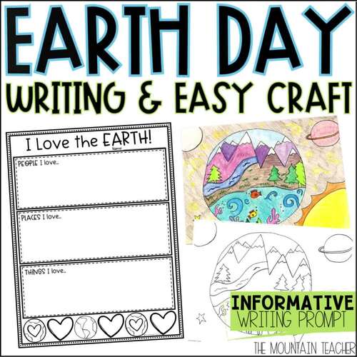 Last Minute Earth Day Writing Activity and Coloring Page Craft to Print ...