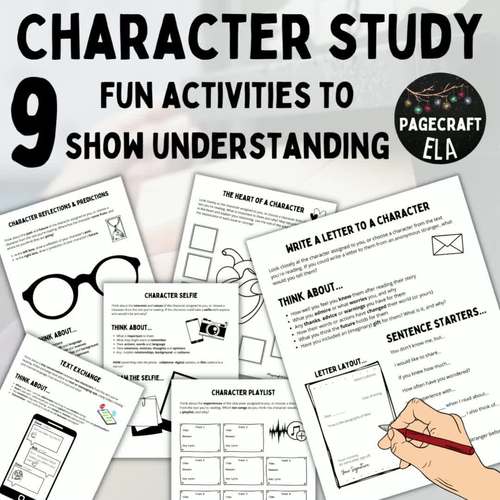 Character Study Activities | Any Text or Novel | Letter, Playlist ...