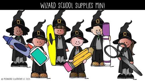 Wizards clip art, School Supplies, office supply Mini by Melonheadz Clipart