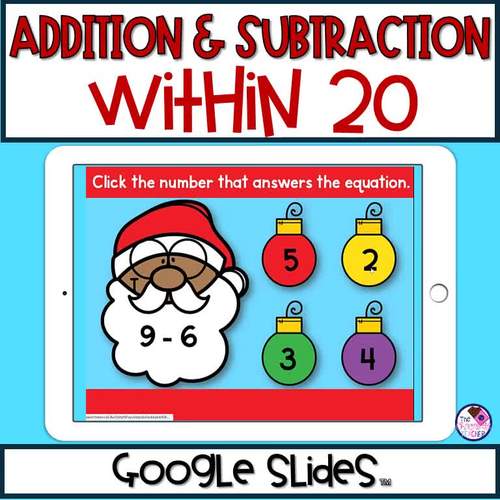 Addition and Subtraction | Christmas Math | Google Classroom™ | TpT