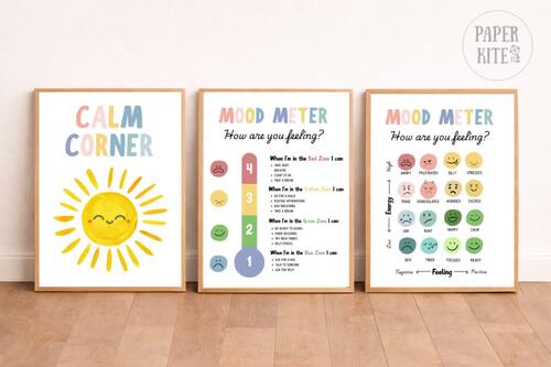 10 Calming Corner Posters | Rainbow Classroom Decor | Emotional Regulation
