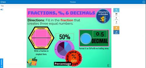 Convert Fractions to Decimals to Percentages - Distance Learning Boom Cards