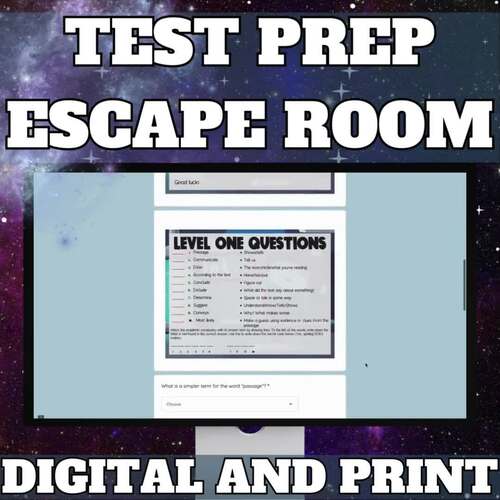 Test Prep Escape Room Breakout - Reading ELA Skills Digital + Print ...
