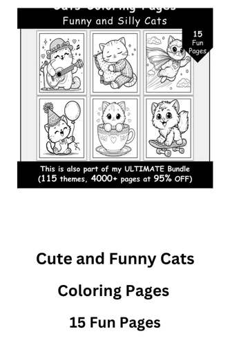 Cute & Funny Cats Coloring Pages | Printable Coloring Activities for Kids