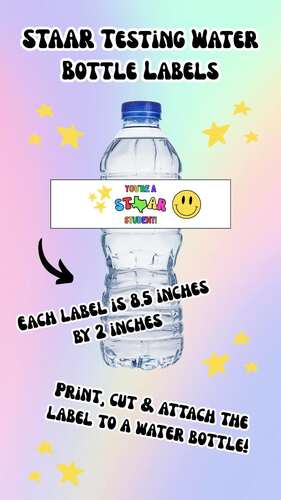 STAAR Testing Water Bottle Labels, STAAR Test Day, Testing Day ...