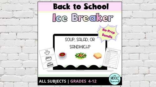 Back to School Soup Salad Sandwich Game - Debate Activity - Ice breaker