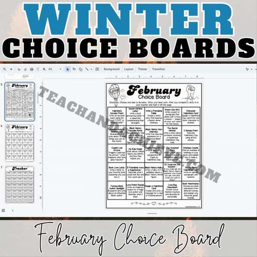 ELAR Winter Choice Board, ELAR Choice Board, Reading Choice Board ...