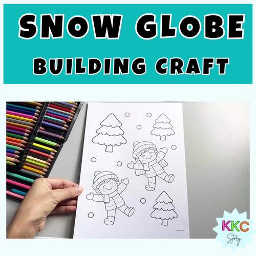 Snow Globe Building Craft | Winter Writing Craft Template by KKC Story