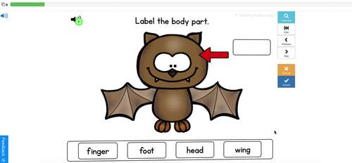 Label the Bat | Bat Activities Boom Cards by Teaching Autism | TpT