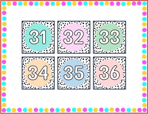 Printable Boho Number Labels, Classroom Calendar Number, Editable Numbers