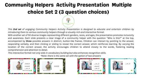 Community Helpers Activity set 2-multiple choice (3 choices) (ABLLS-R ...