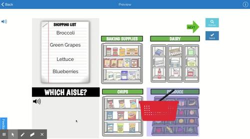 Virtual Grocery Shopping Level 1 & 2 Boom Cards BUNDLE SS | TPT