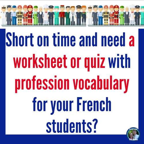 French Professions Printable & Digital Activity Worksheet professions ...