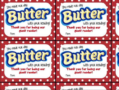 Nutter Butter Guest Reader Appreciation Gift Tag- You made our day ...