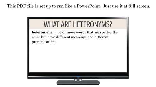 Noun-Verb HETERONYMS for Adult ESL | digital presentation by Rike Neville