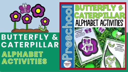 Preschool Spring Activities - BUTTERFLY AND CATERPILLAR ALPHABET MATCH