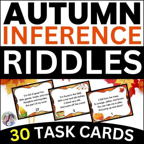 Back to School Inference Riddles Task Cards Fall Autumn Inferencing ...