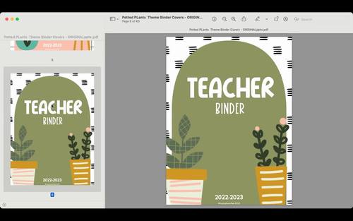 Music Teacher Binder Covers | Potted Plants Music Room Decor by ...