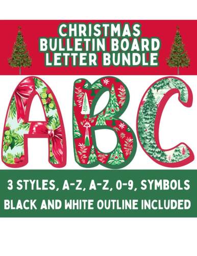 Christmas Tree Bulletin Board Letters: Classic Christmas Bulletin Board ...