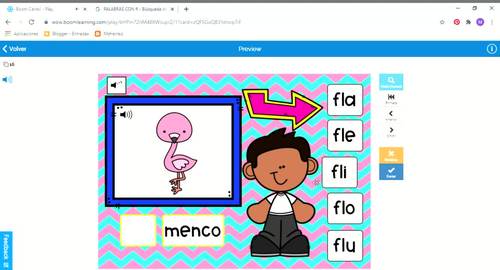 BOOM CARDS: SÍLABAS TRABADAS con FL -Spanish Blends Distance Learning