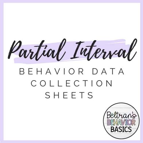 Behavior Data Sheets Printable - ABA Partial Interval Recording Forms ...