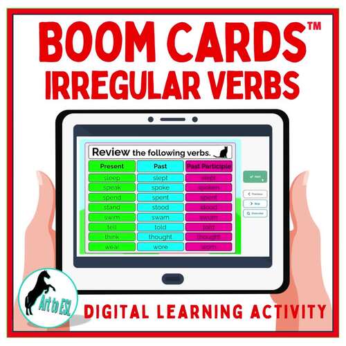 Irregular Verbs Set 5 - BOOM CARDS™ Review ESL by Art to ESL | TPT