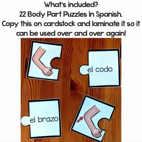 Las partes del cuerpo | Rompecabezas | Body Part Puzzles In Spanish