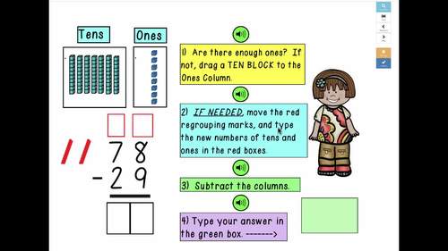 Boom Cards Subtracting 2 Digit Numbers With & Without Regrouping Base ...