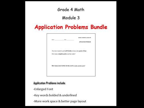 Grade 4, Math Module 3, Application Problems (Entire Module) by ...