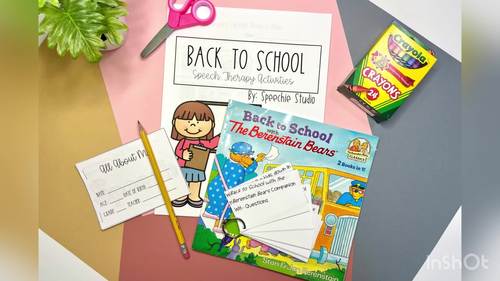 Back to School Language and Articulation Workbook for Speech Therapy NO ...