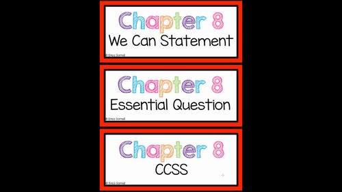 Go Math! Chapter 8 Second Grade Focus Wall by Erica Gorrell | TPT