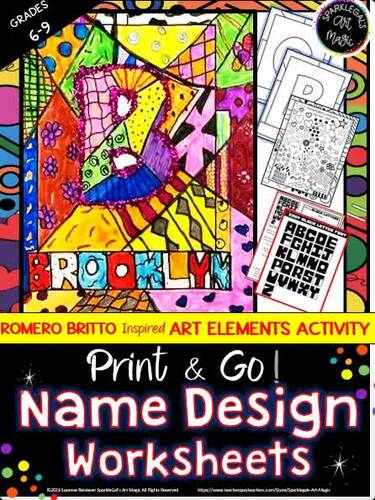 Abstract Art Lessons & Sub Plan- Easy Patterned Romero Britto Art ...