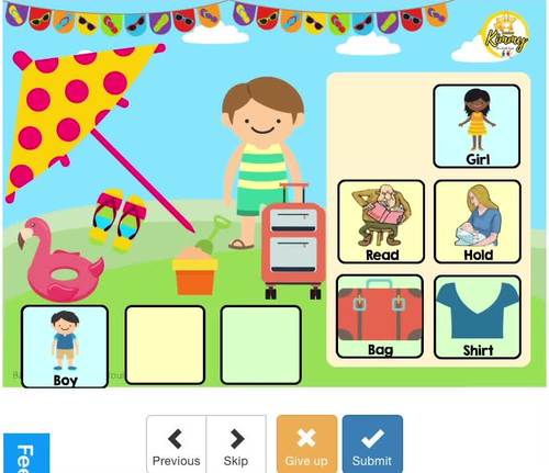 Summer Build a Sentence SVO Boom Cards by Teacher Kimmy | TPT