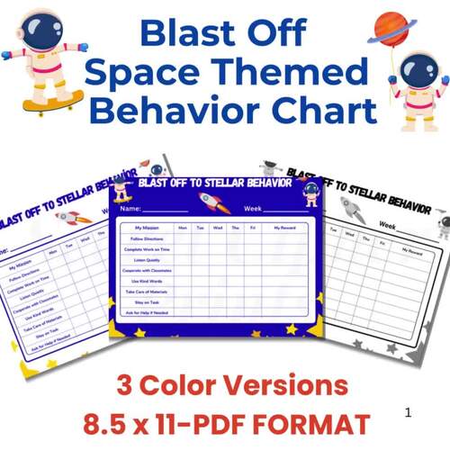 Blast Off to Stellar Behavior | Space-Themed Classroom Behavior Chart ...