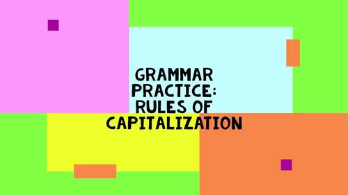 High School Grammar Packet on Resolving Capitalization Errors - Word ...