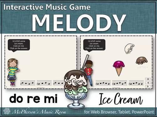 Solfege Interactive Elementary Music Game Activity for Do Re Mi {Ice Cream}