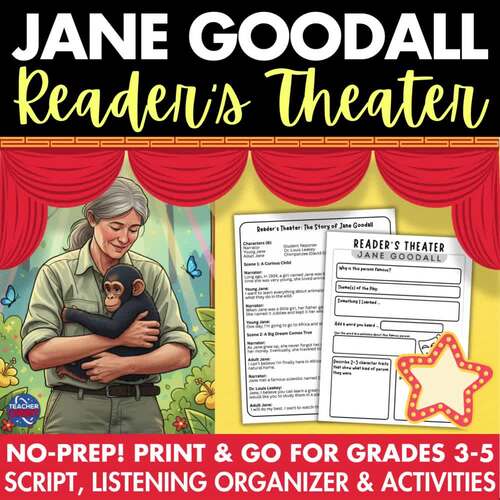 Jane Goodall Biography Readers Theater Play | Women's History Earth Day ...