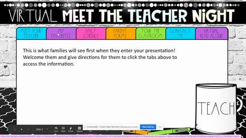 Virtual Open House/Meet the Teacher | Google Slides | Dunn Inspired
