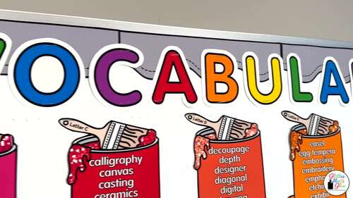 Art Vocabulary Word Wall Editable Posters for Elementary Art Classroom ...