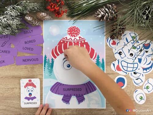 Snowman Emotions and Feelings Activity: Build a Face Winter Game, SEL ...