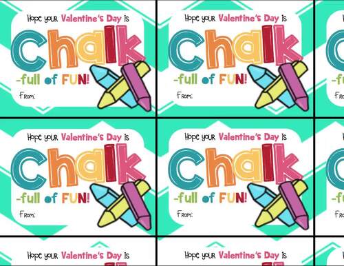 Chalk Valentine's Day Gift Tag- Hope your Valentine's Day is Chalk-full ...
