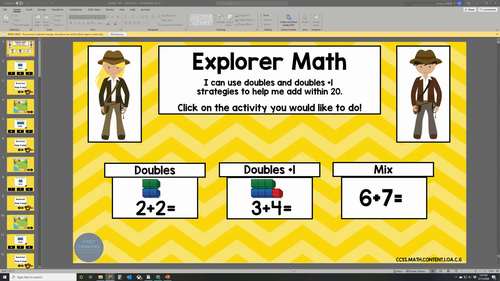 Doubles Facts Doubles Plus One Digital Resources Google Slides Math Game