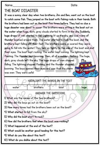 Reading Comprehension Package by Pink Tulip Teaching Creations | TPT