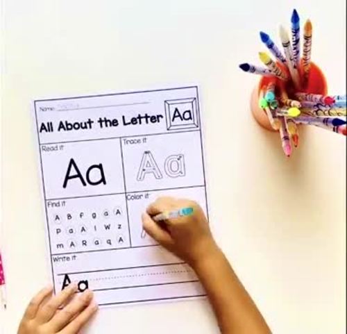 Alphabet Worksheets for Kindergarten Letter A by Suburban Teacher