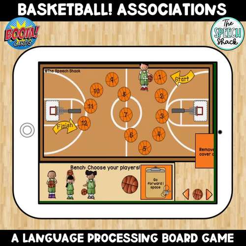 Basketball language processing BOOM Cards™ board game-associations