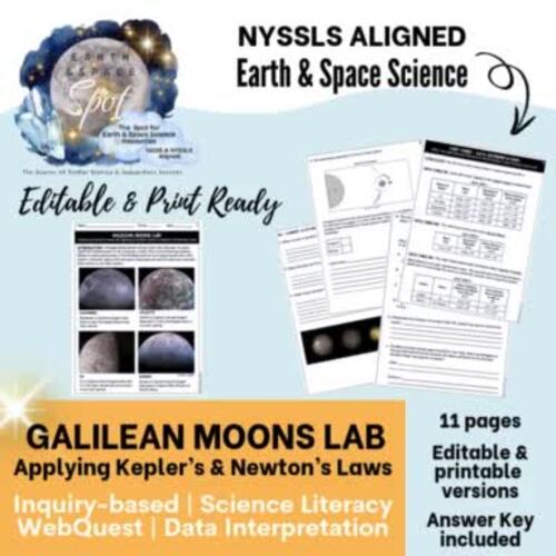 Galilean Moons Lab (Orbits Gravity Kepler)| NYSSLS Earth and Space ...