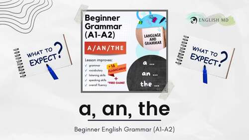 a / an / the - Beginner ESL Grammar for Adults & Teens (A1-A2) by ...