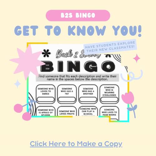 Back 2 School Icebreaker BINGO by HoneyBearMaestra | TPT